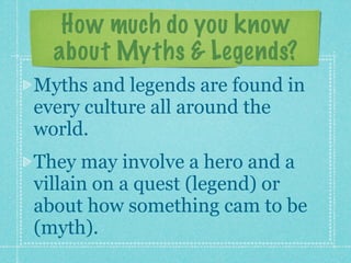 NZ Myths & Legends webquest | PPT