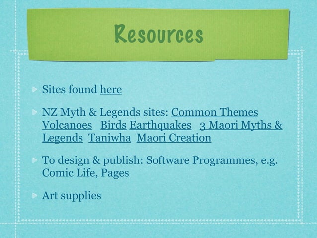 NZ Myths & Legends webquest | PPT
