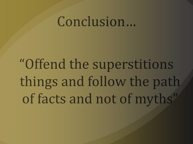 Myths n superstitious in society | PPTX