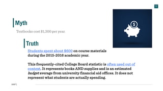 Myth vs. Truth: The Real Story of College Textbooks | PDF