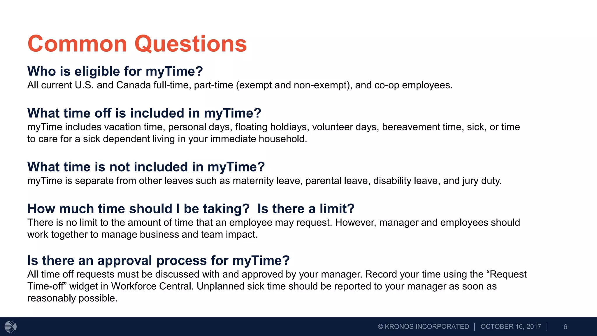 Overview of Kronos myTime | PPTX