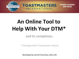 An Online Tool to Help With Your DTM | PPT