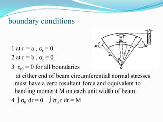 Pure bending of curved bar (polar coordinate) | PPTX