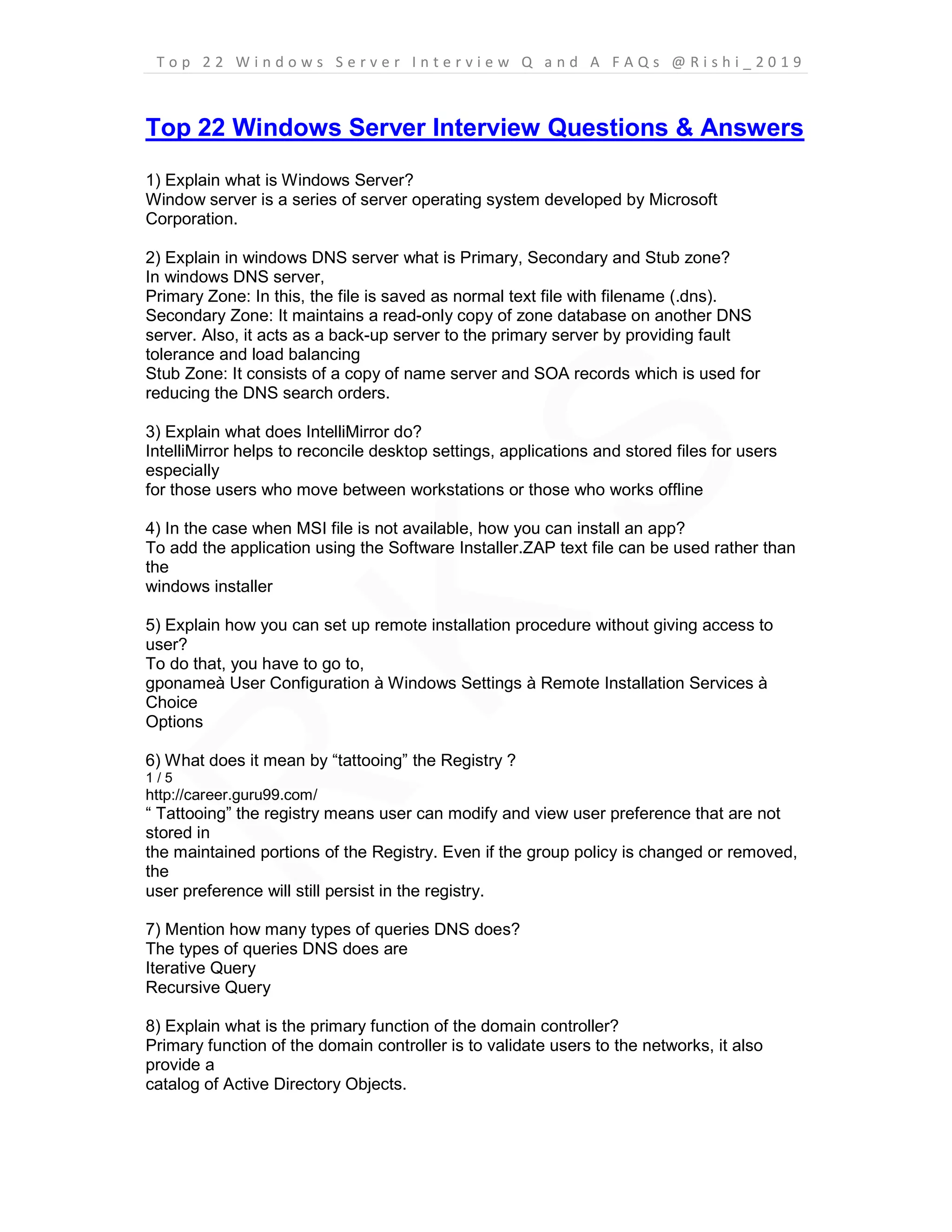 My top 22-windows-server-interview-questions | PDF