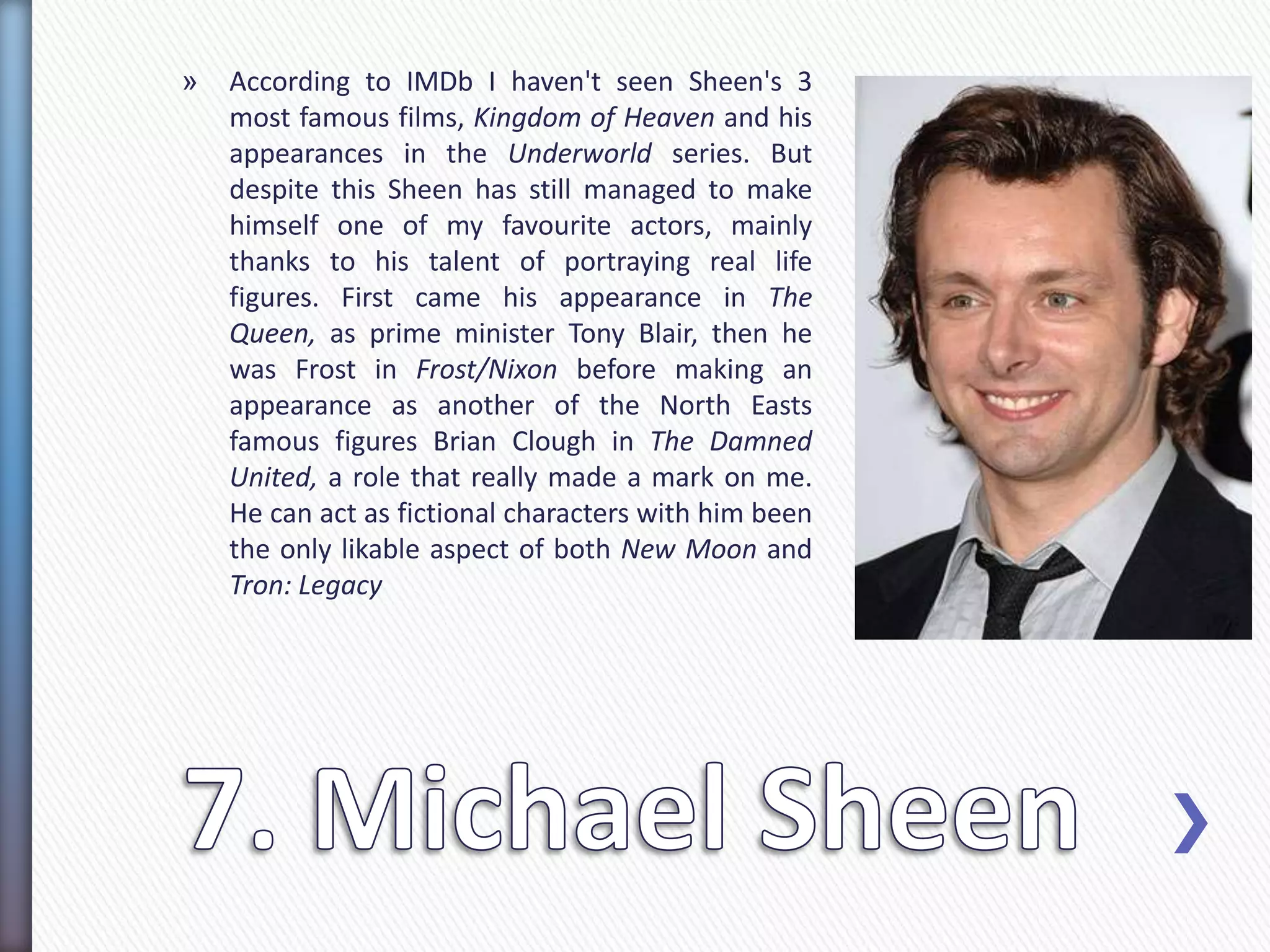 My Top 10 Actors | PPTX