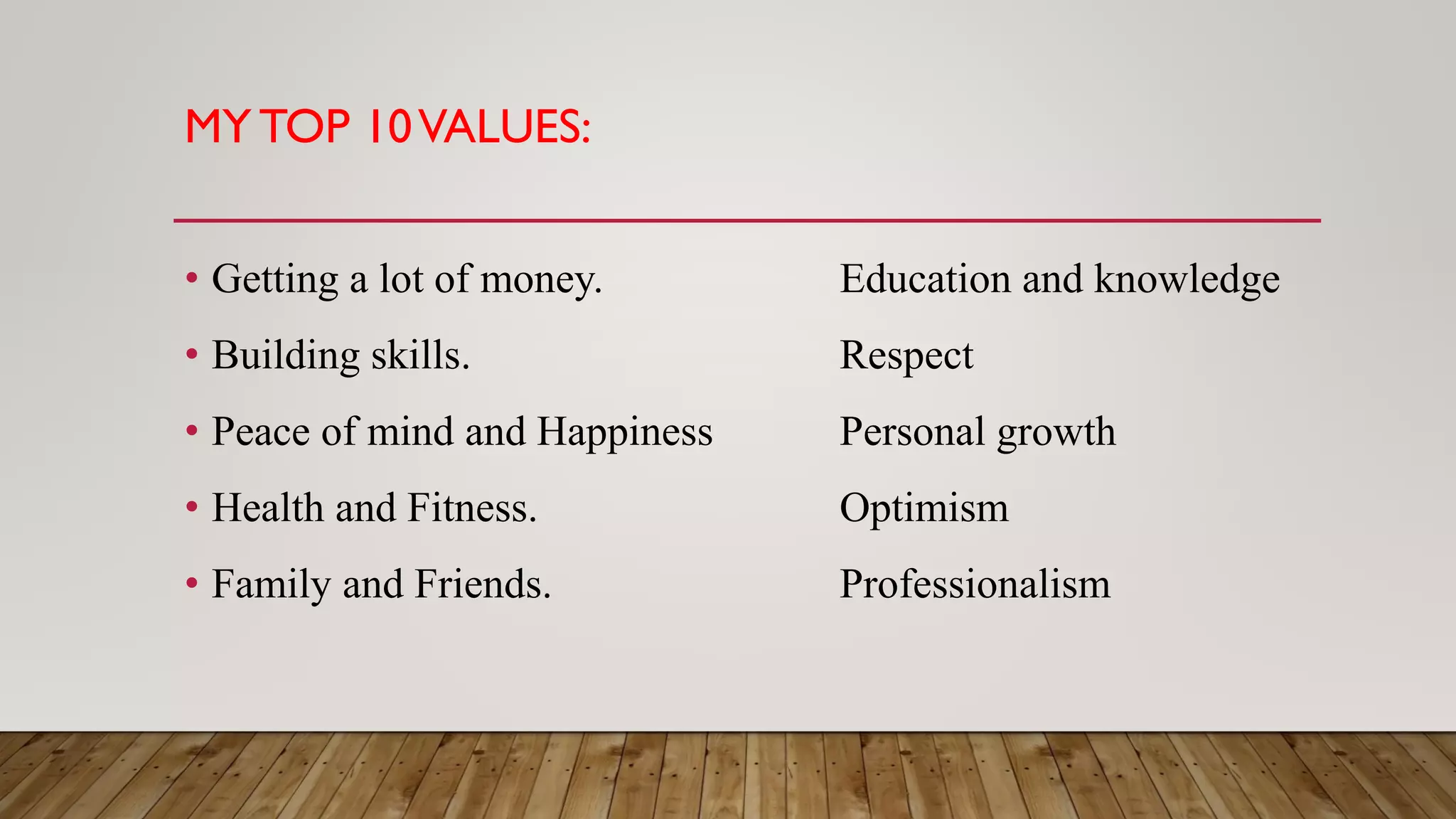 My top 10 values | PDF