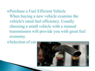 fuel saving tips | PPTX