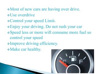fuel saving tips | PPTX