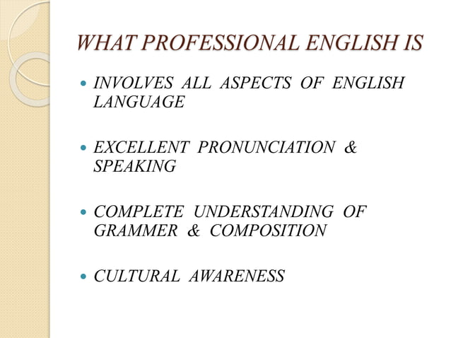 ENGLISH FOR PROFESSIONAL PURPOSE | PPTX | Education