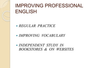 ENGLISH FOR PROFESSIONAL PURPOSE | PPTX | Education