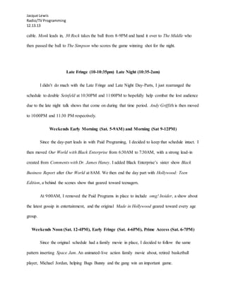 TV Programming Assignment | DOCX