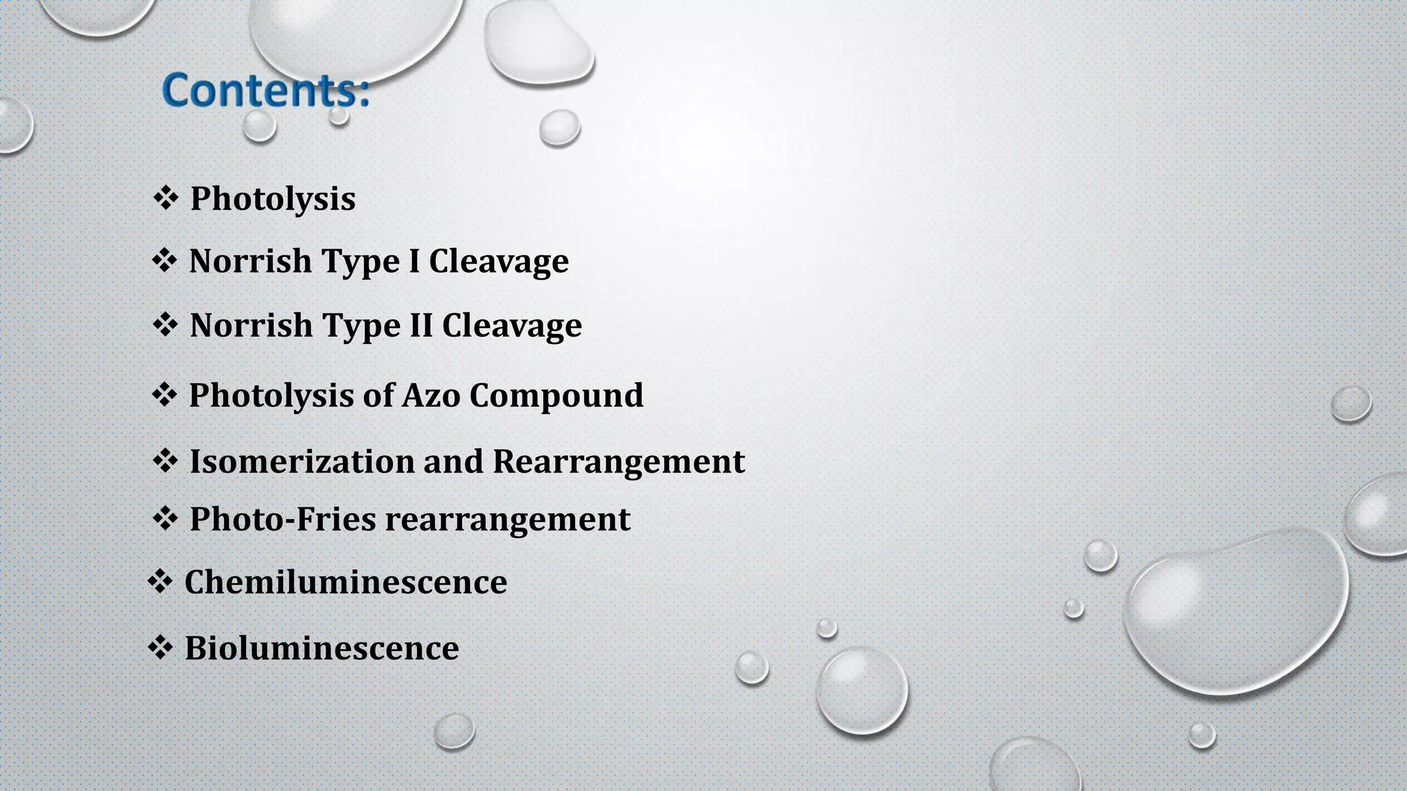Presentation on photolysis | PPTX