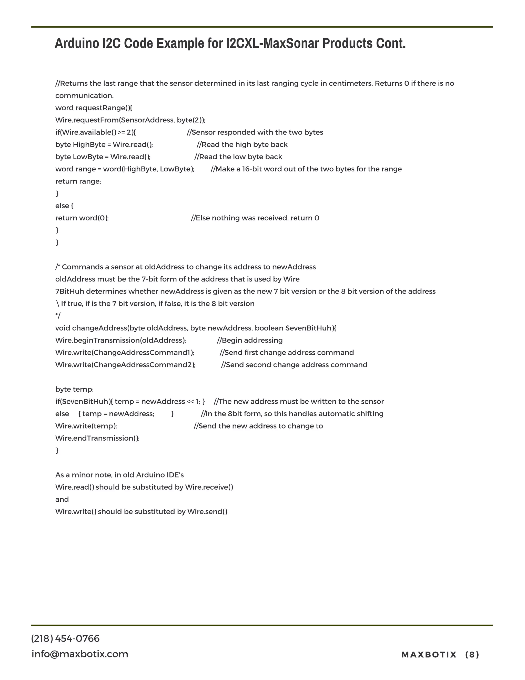 MaxBotix Code Examples | PDF