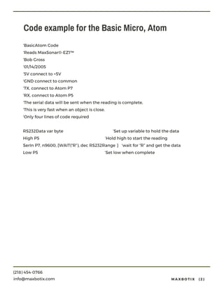 MaxBotix Code Examples | PDF | Digital Audio | Computer Software and ...