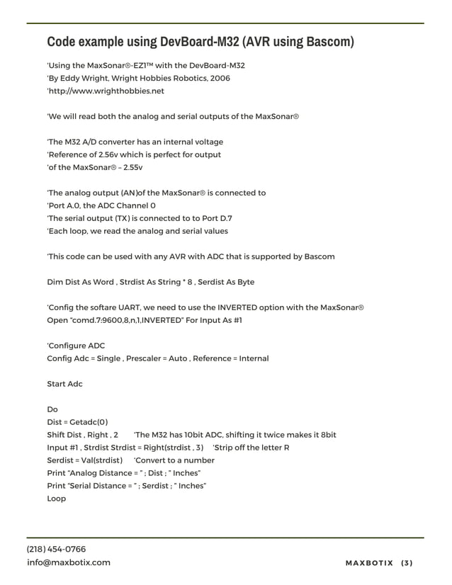 MaxBotix Code Examples | PDF | Digital Audio | Computer Software and ...