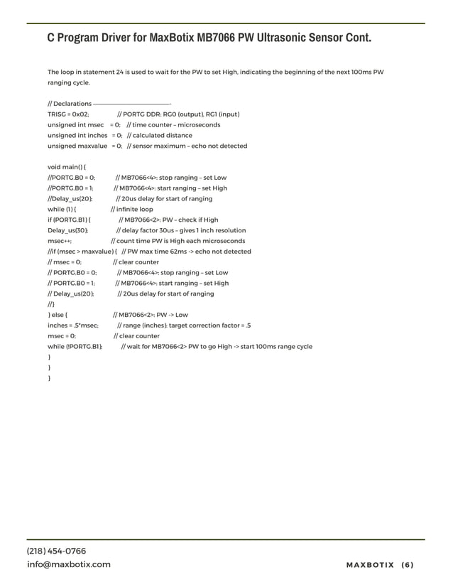 MaxBotix Code Examples | PDF | Digital Audio | Computer Software and Applications