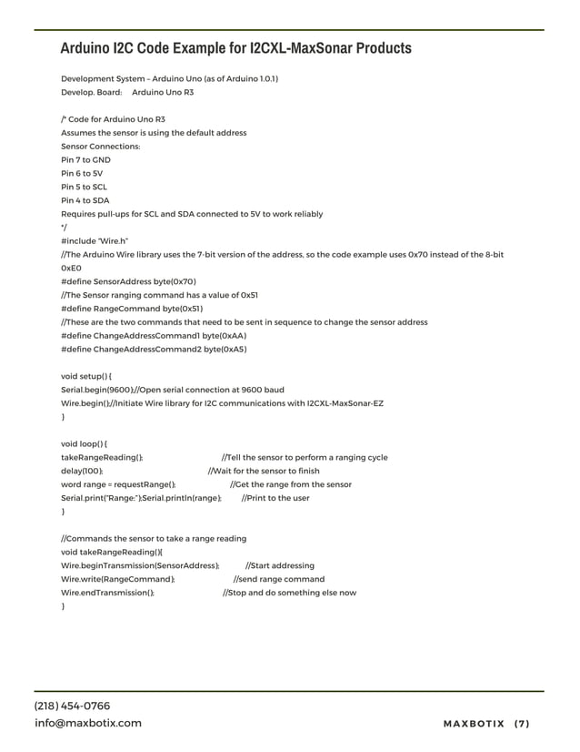 MaxBotix Code Examples | PDF | Digital Audio | Computer Software and Applications