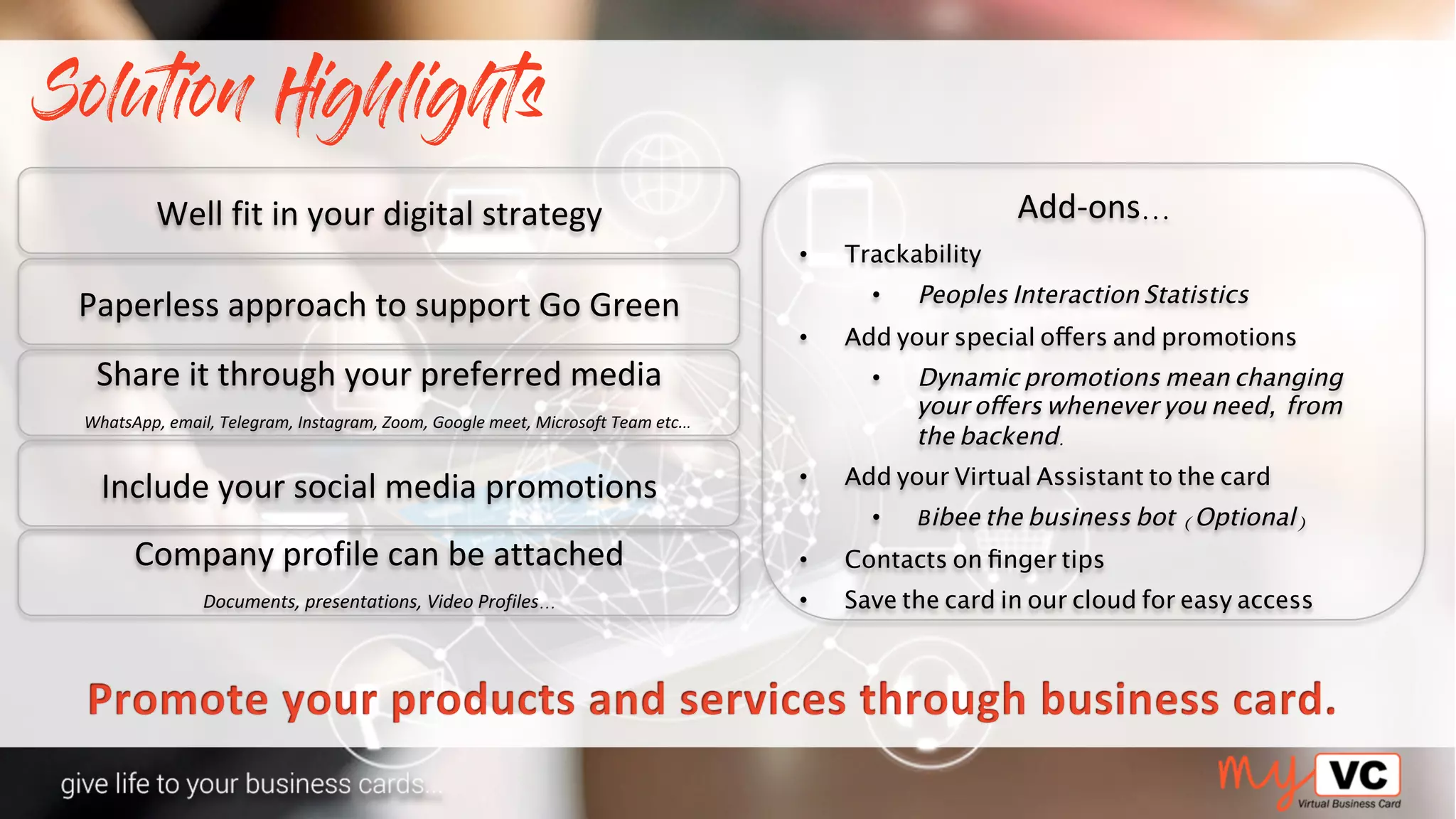 myVC - An Interactive Virtual business card solution | PPT