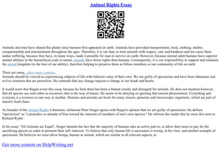 My Views On Animal Rights | PDF