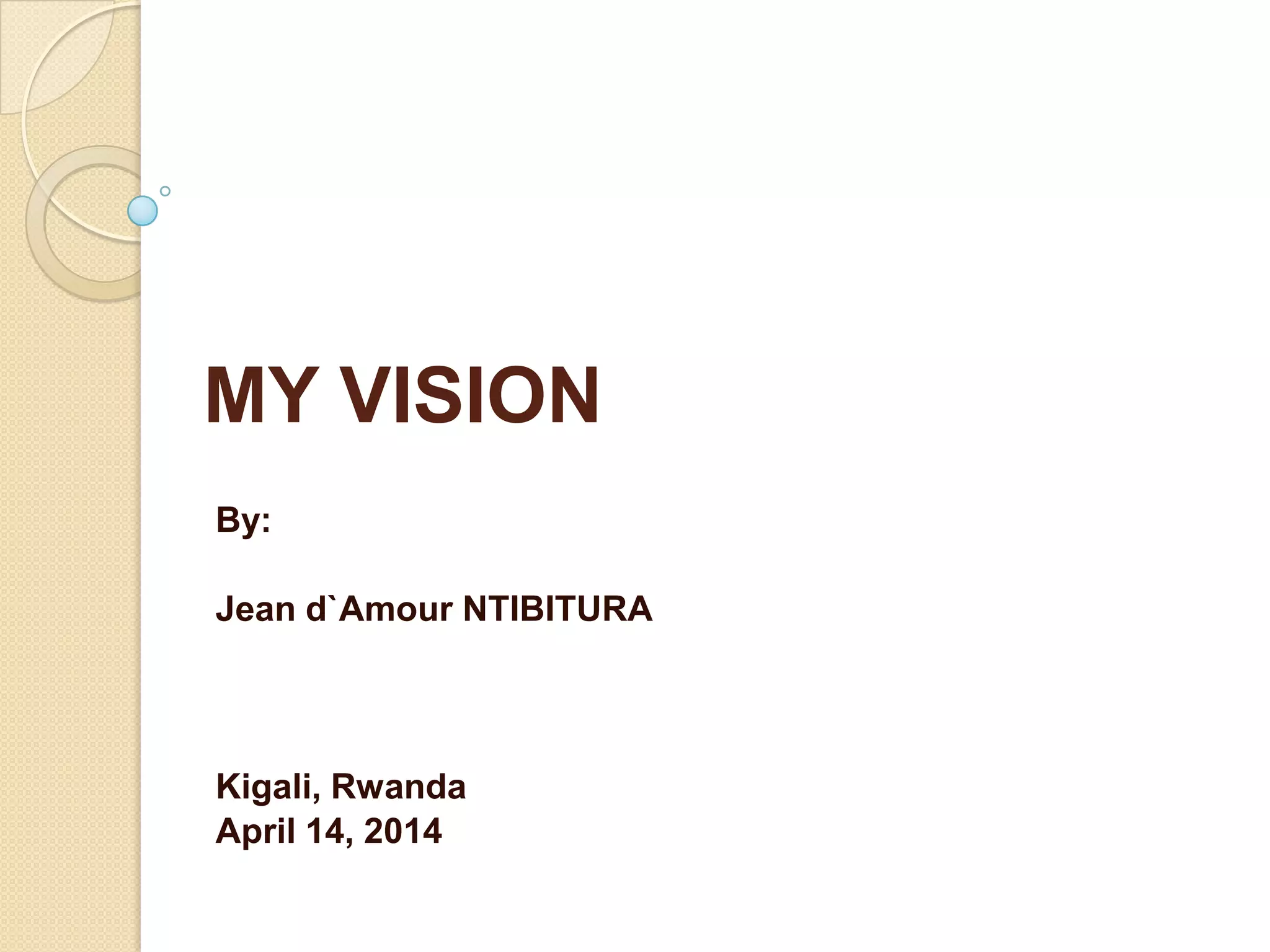 My vision is to transform IBIMINA into formal private pension scheme by ...