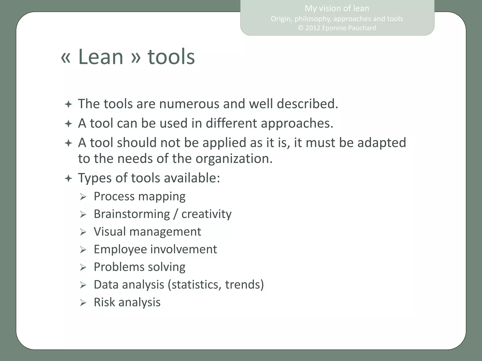 My Vision of Lean | PPT