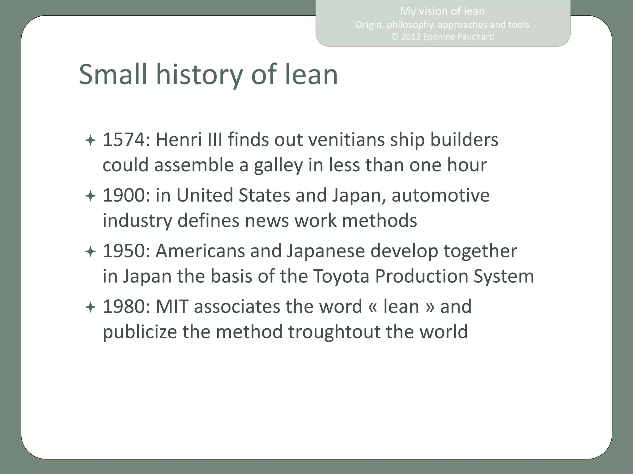 My Vision of Lean | PPT