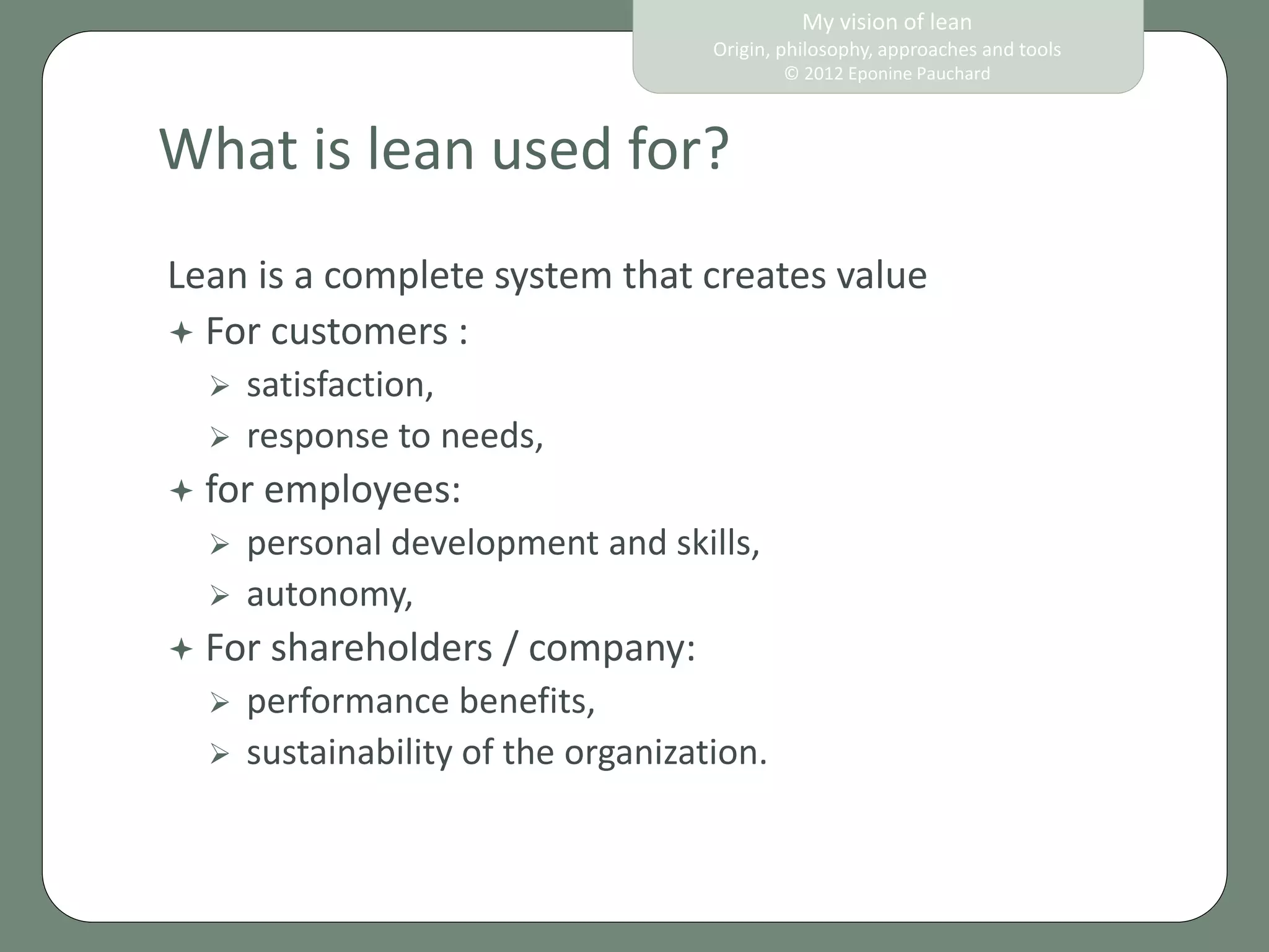 My Vision of Lean | PPT