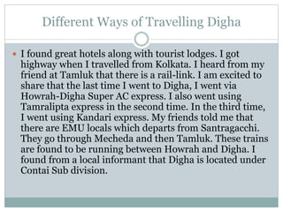 My Visit to Digha - Travel Story of Pratanu Banerjee | PPTX