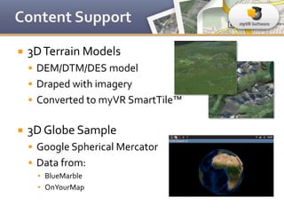 myVR mMap SDK | PPTX | 3-D Graphics | Computer Software and Applications