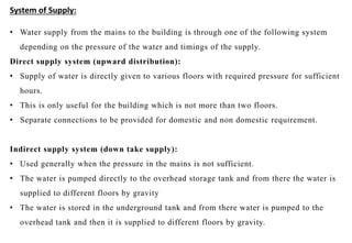 Water Supply System for Town and Building | PPTX