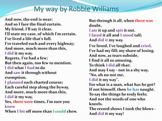 My way by robbie williams | PDF