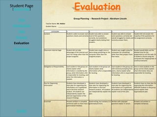 My webquest abraham lincoln | PPT