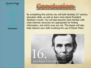 My webquest abraham lincoln | PPT