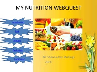 My webquest on Nutrition | PPTX