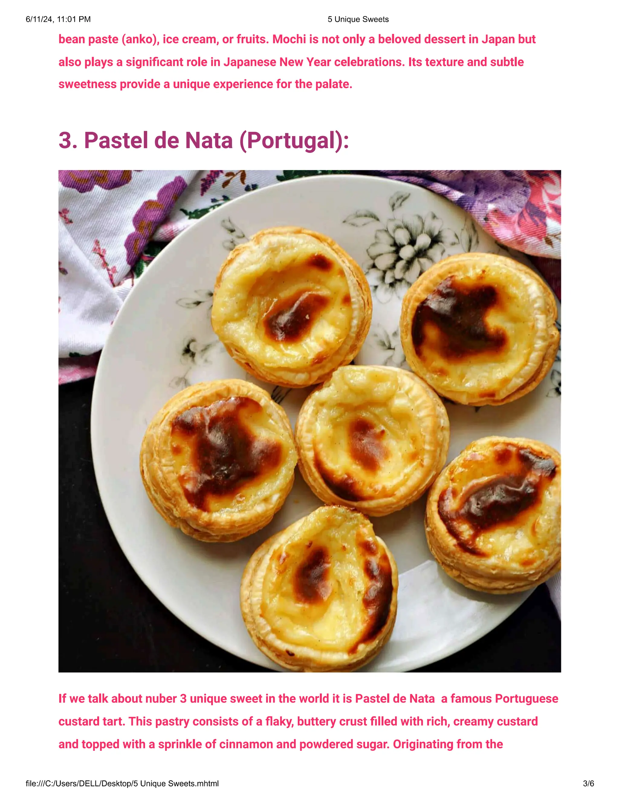 Exploring unique sweets around the world | PDF