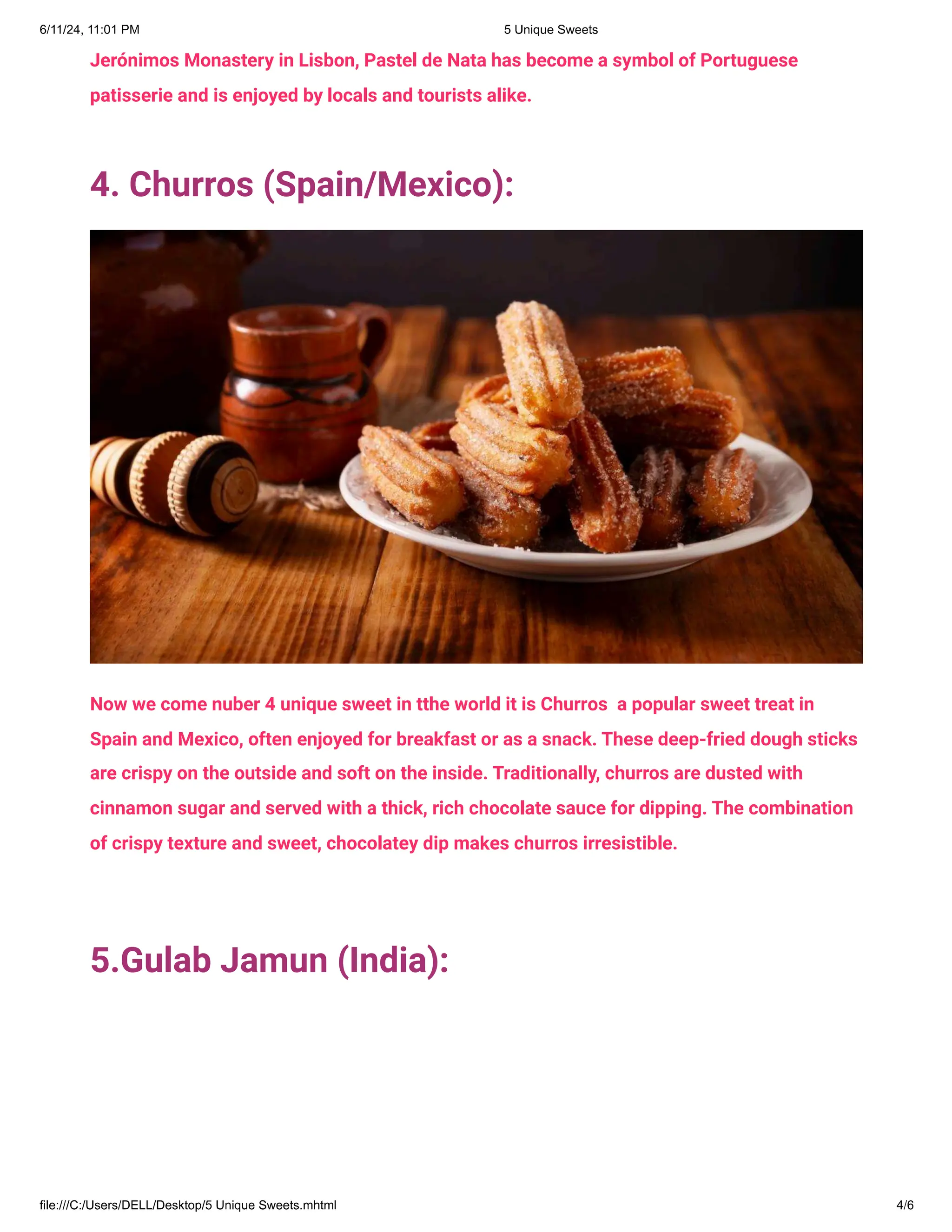 Exploring unique sweets around the world | PDF