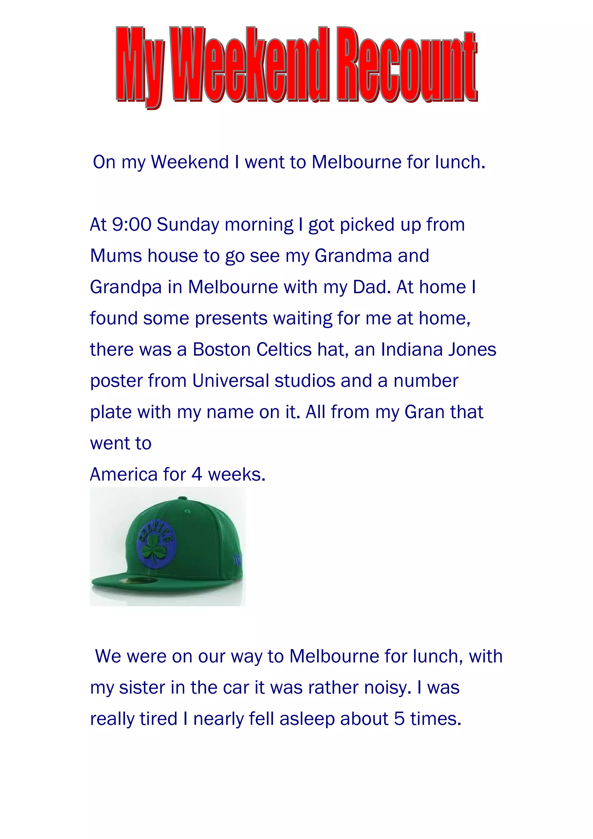 My Weekend Recount | DOC