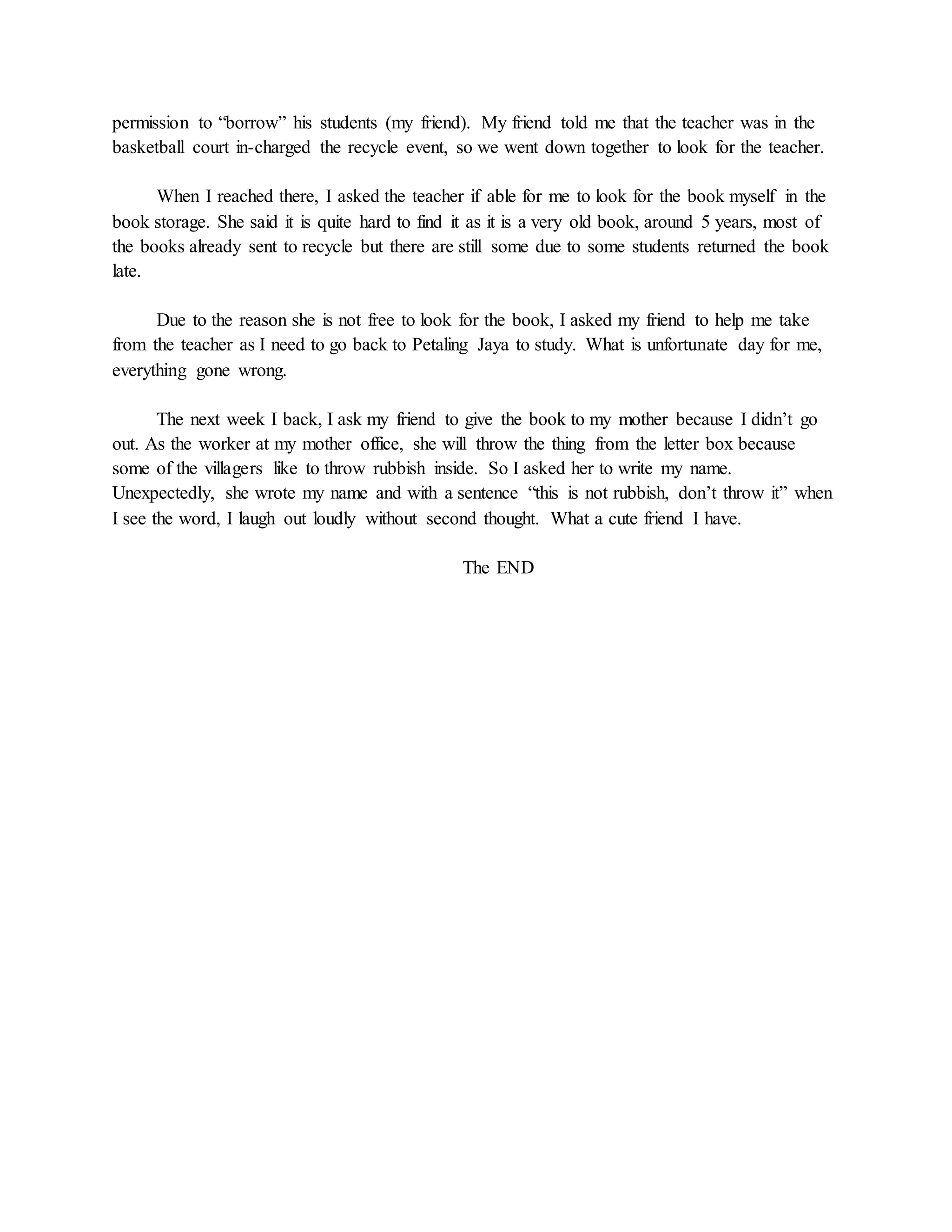 My weekend story | DOCX