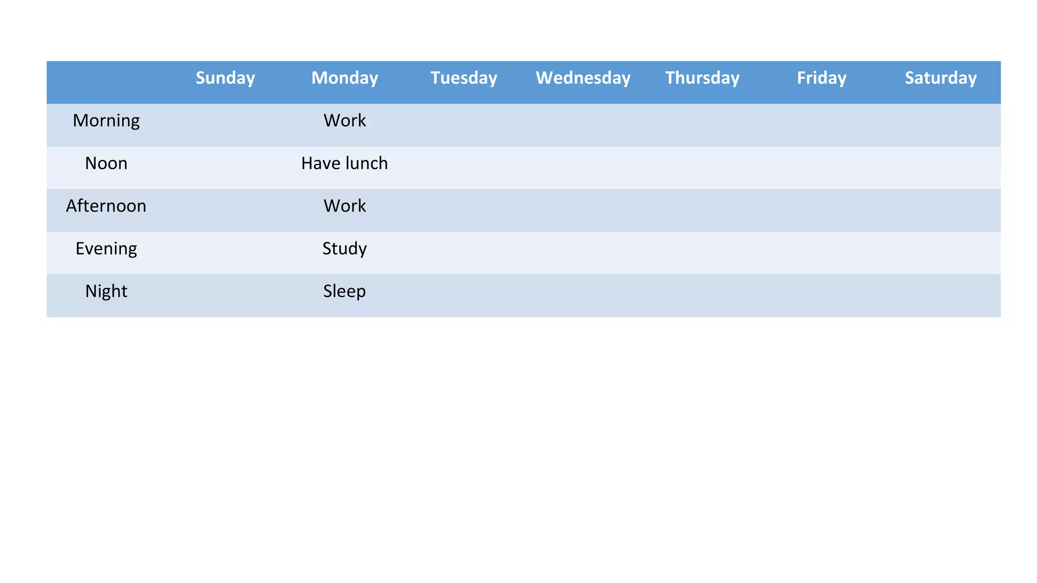 My weekly routine | PPT