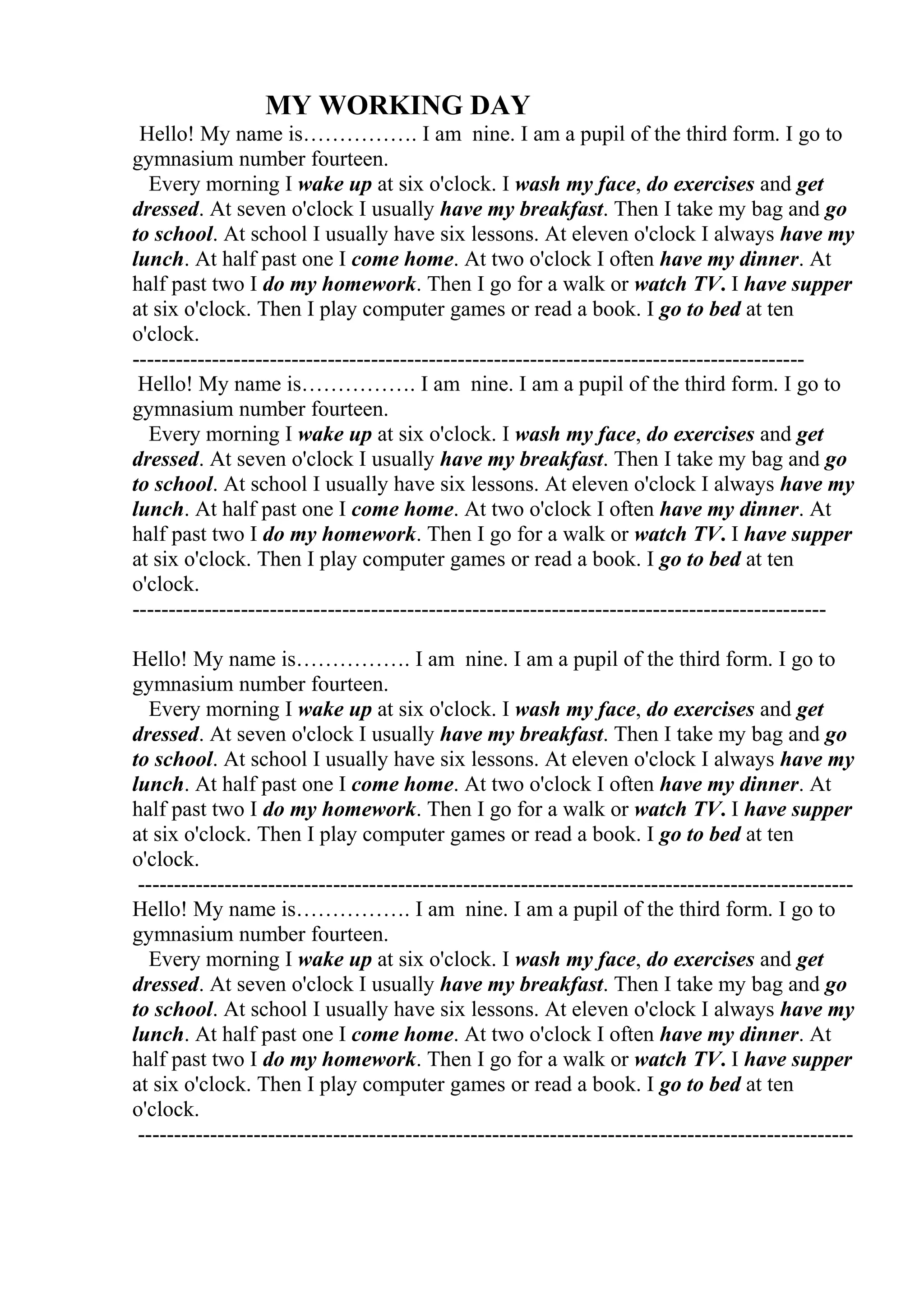 My working day text by Smirnova Svetlana (smirnova-gymn14.blogspot.com ...