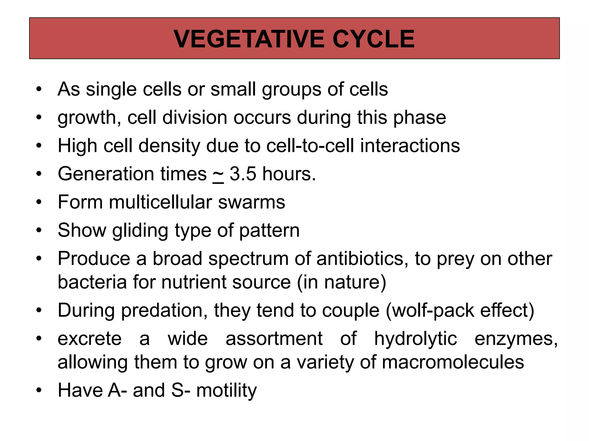 Myxobacteria, life cycle, genetic basis of differentiation | PPTX