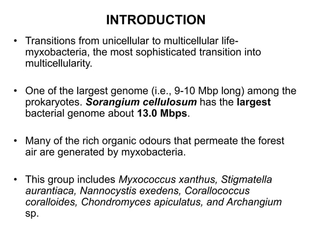 Myxobacteria, life cycle, genetic basis of differentiation | PPTX ...