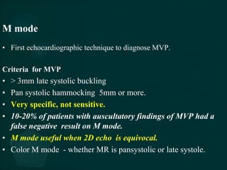 MVP Mitral Valve Prolapse - Echocardiographic Evaluation | PPTX