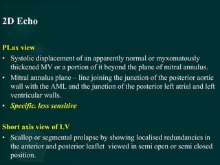 MVP Mitral Valve Prolapse - Echocardiographic Evaluation | PPTX