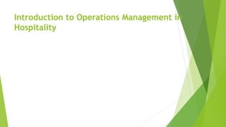 Operations Management Introduction 2nd yr | PPTX