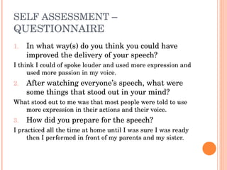 My Year 6 Speech Assessment | PPT | Educational Assessment | Education