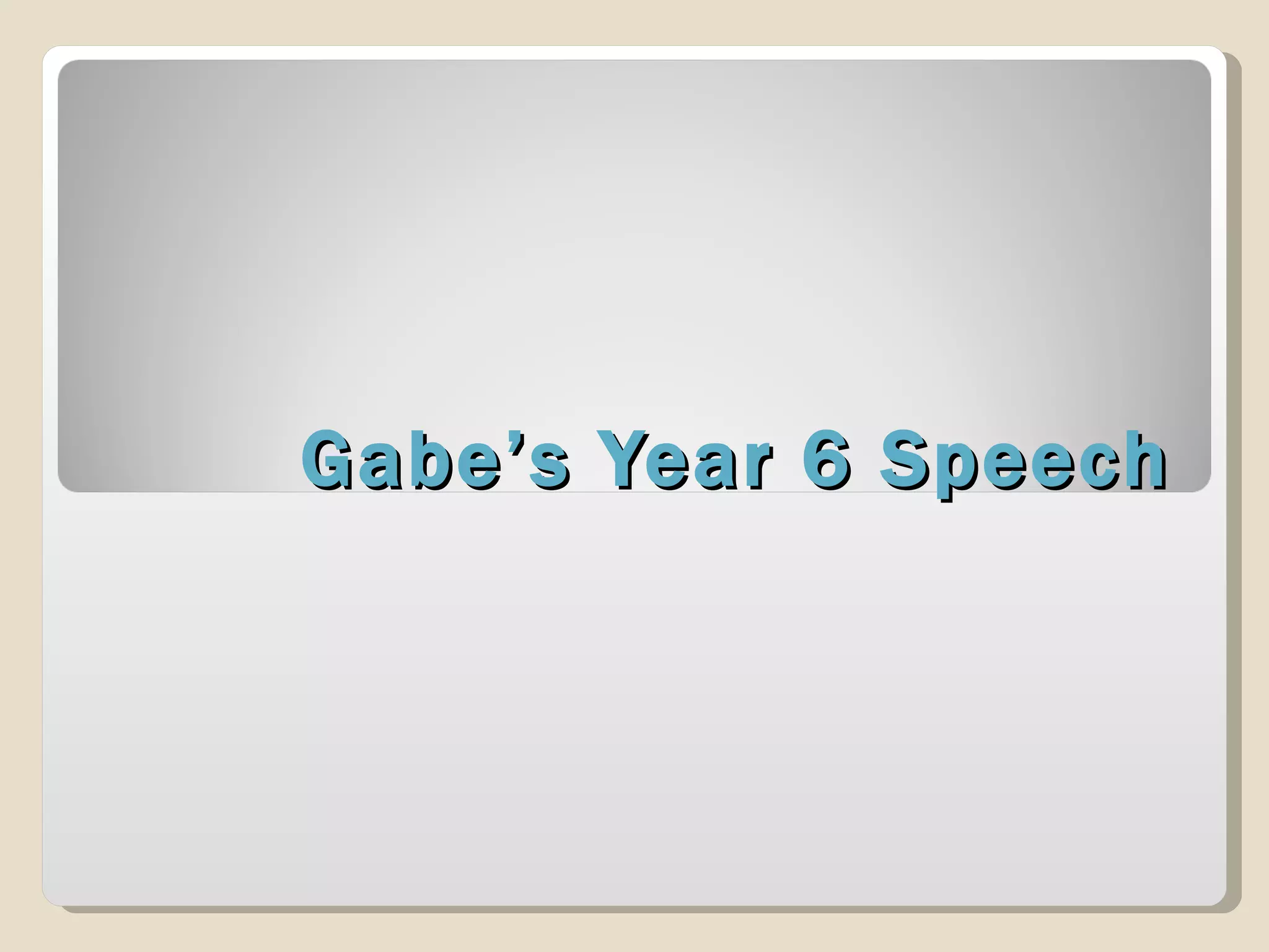 My Year 6 Speech Assessment | PPT