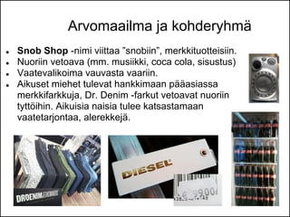 Myymäläskannaus Snob Shopista | PDF