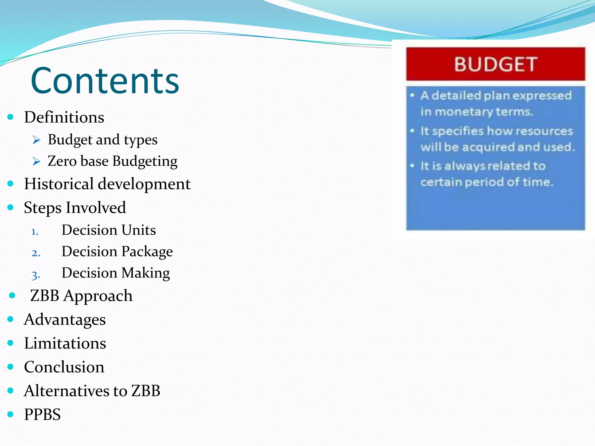 Zero Base Budgeting | PPTX