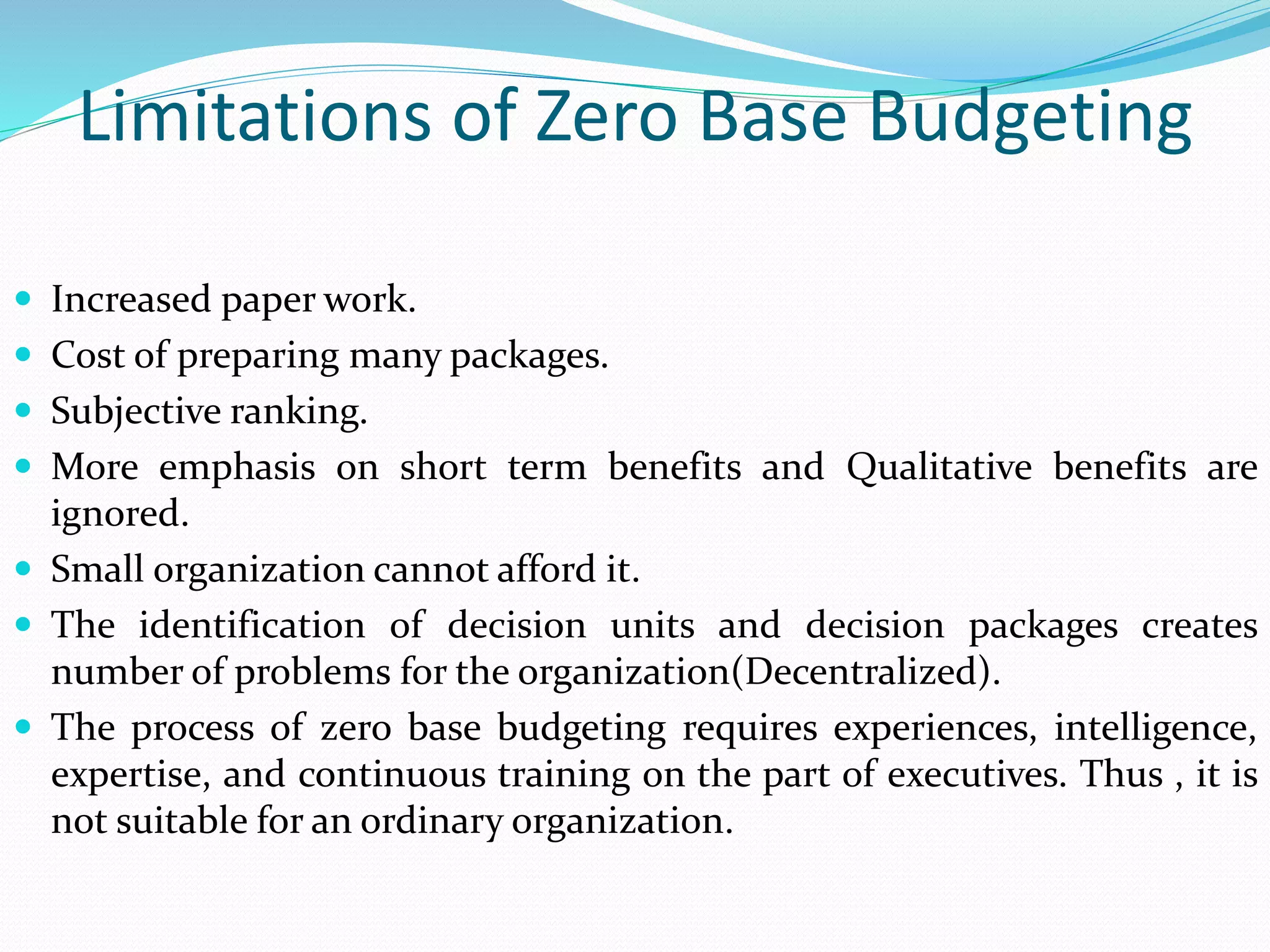 Zero Base Budgeting | PPTX